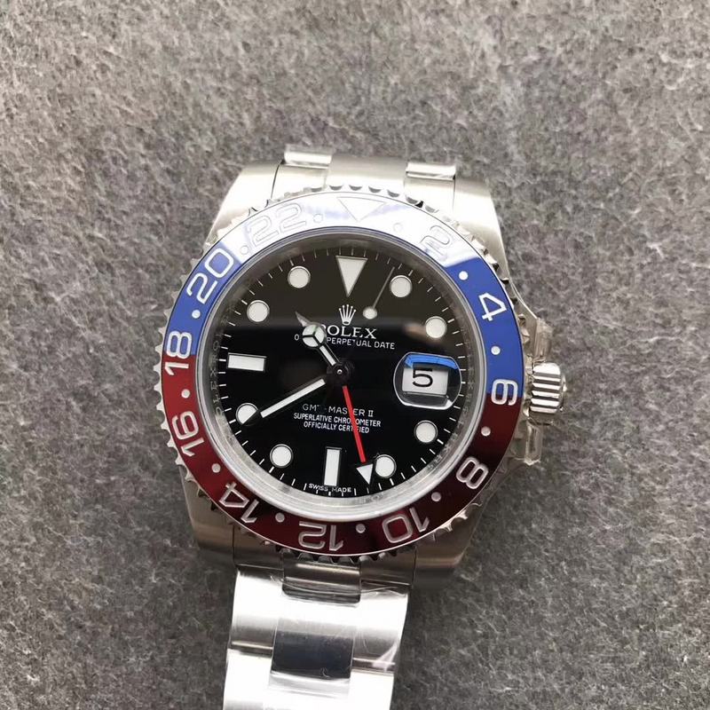 Rolex Clone Store | Rolex GMT-Master II Red/Blue "Pepsi" Ceramic Black Dial